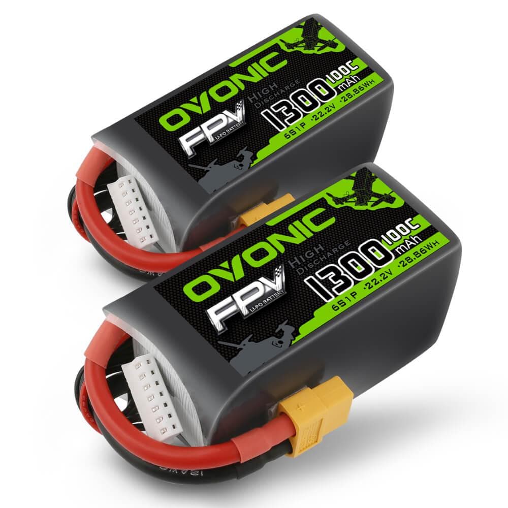 Ovonic FPV 6S 1300mAh 22,2V 100C XT60 LiPo Akku (2 Stück) – LiPo24.de I Der Akku Profi