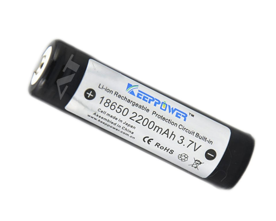 Keeppower 18650 - 2200mAh, 3,7V Li-Ion-Akku geschützt – LiPo24.de I Der ...