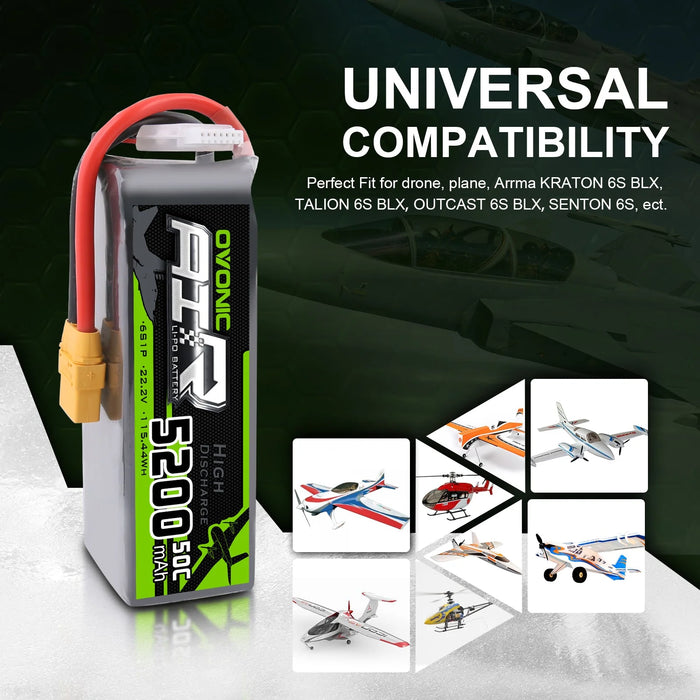 Ovonic 6S 5200mAh 22,2V 50C XT90 LiPo — LiPo24.de