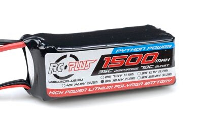 RC Plus Python Power 5S 1500mAh 5S1P 18,5V 35C Deans Stecker Li-Po Akk ...